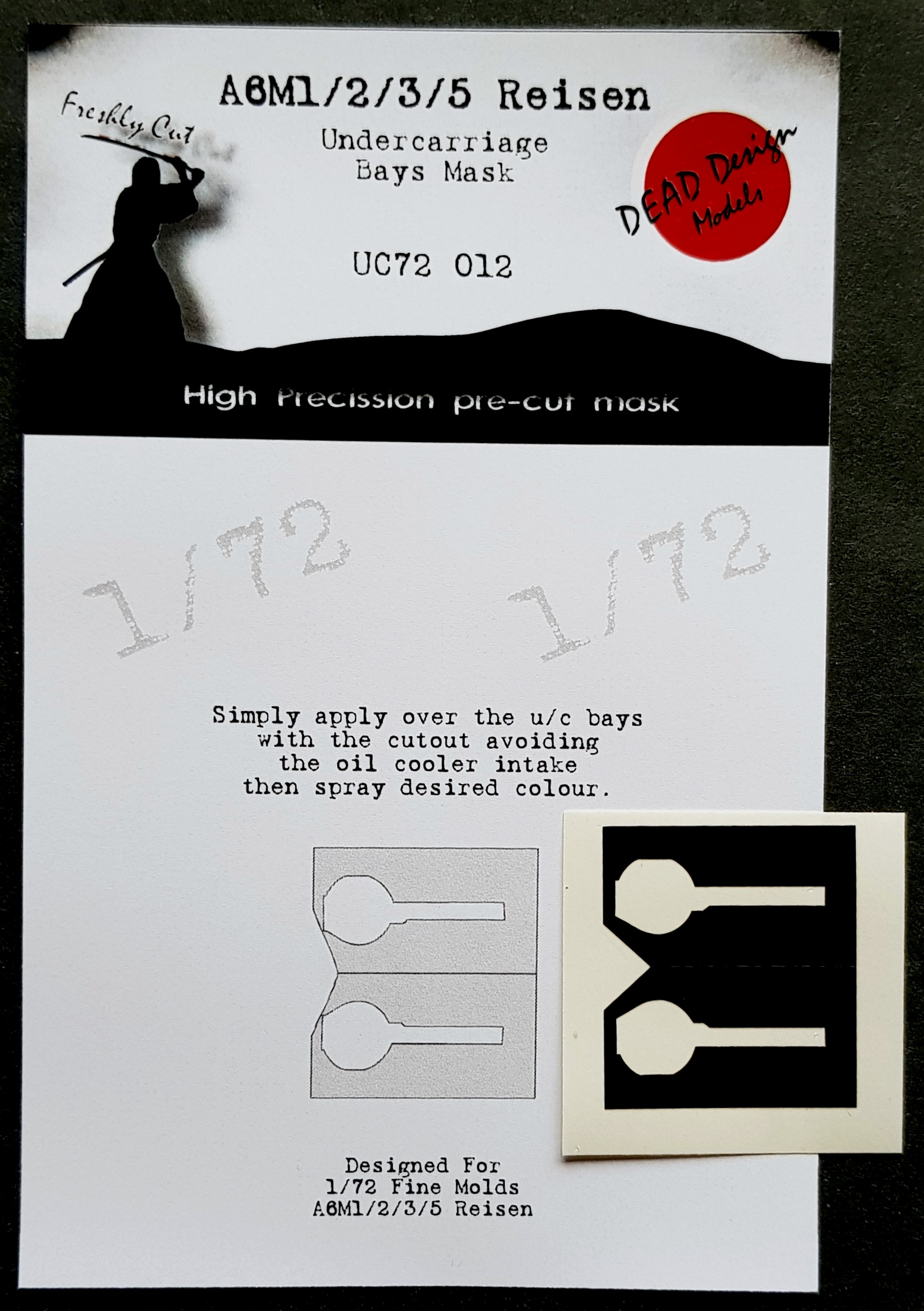 1:72 Mitsubishi A6M1/A6M2/A6M3/A6M5 Undercarriage Bay Masks