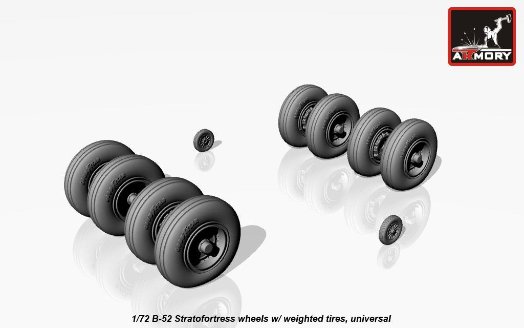 1:72 Boeing B-52 Stratofortress wheels, weighted tires