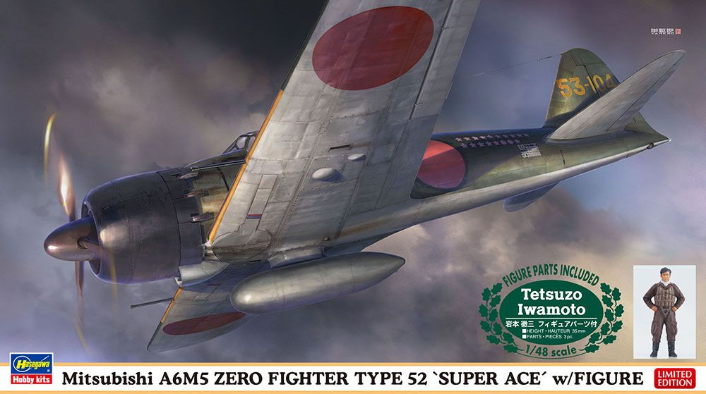 1:48 Mitsubishi A6M5 Zero Fighter Type 52 'Super Ace' w/Figure Tetsuzo ...