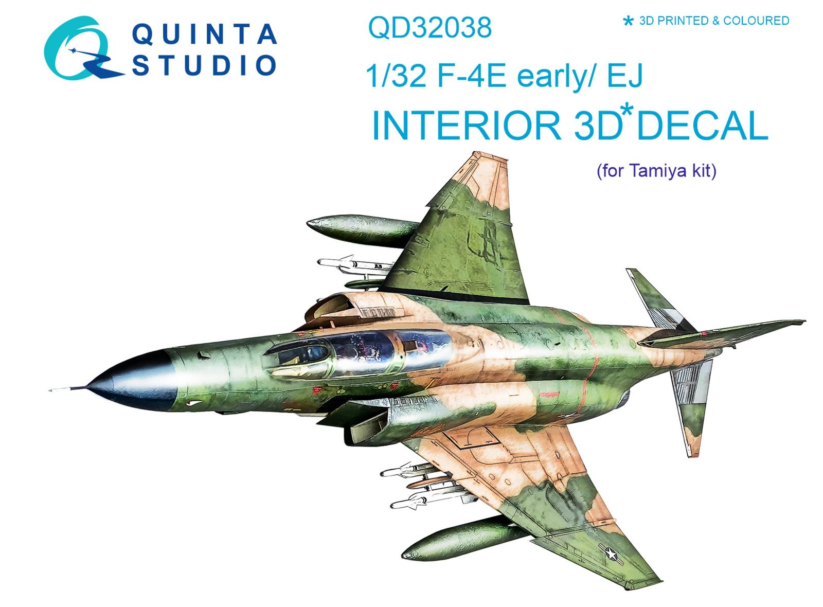 1:32 F-4E early/F-4EJ Phantom 3D-Printed & coloured Interior on decal paper