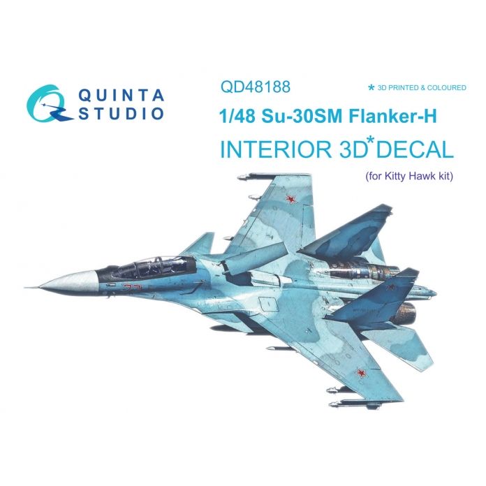 1:48 Sukhoi Su-30SM 3D-Printed & coloured Interior on decal paper