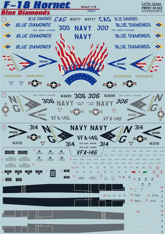 1:72 F-18 Hornet 'Blue Diamonds' (wet decals)