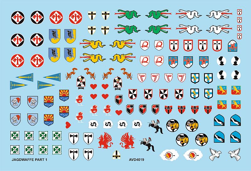 1:48 Luftwaffe Fighter Unit Emblems-Jagdwaffe Pt.1