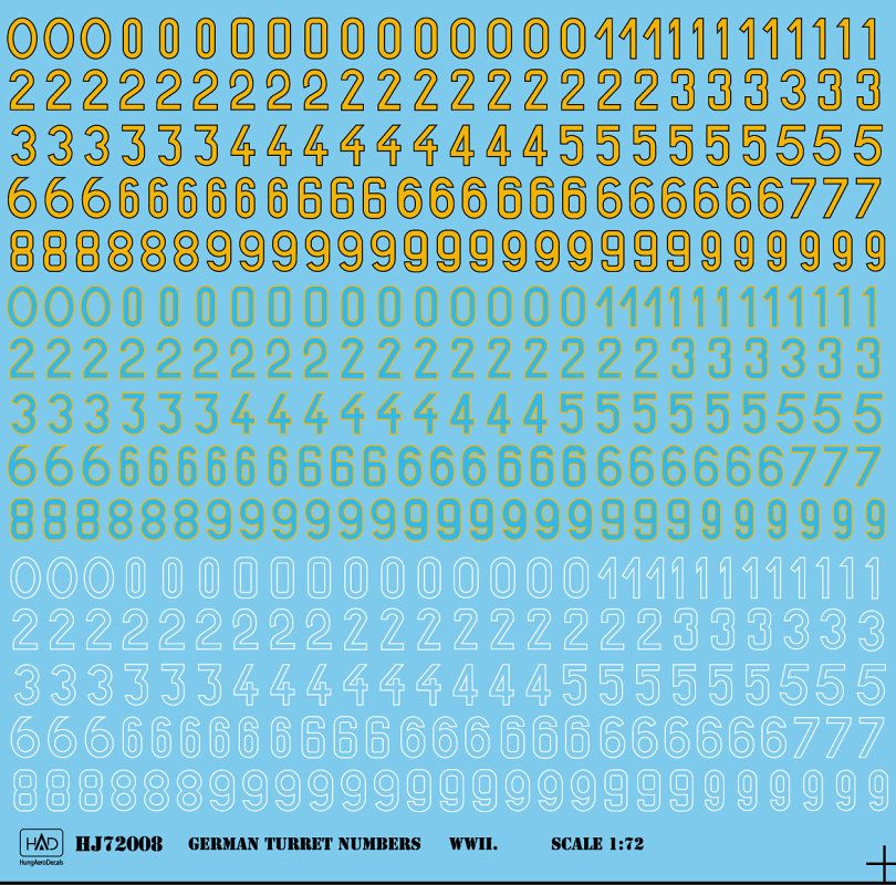 1:72 Decal German turret numbers Part II.