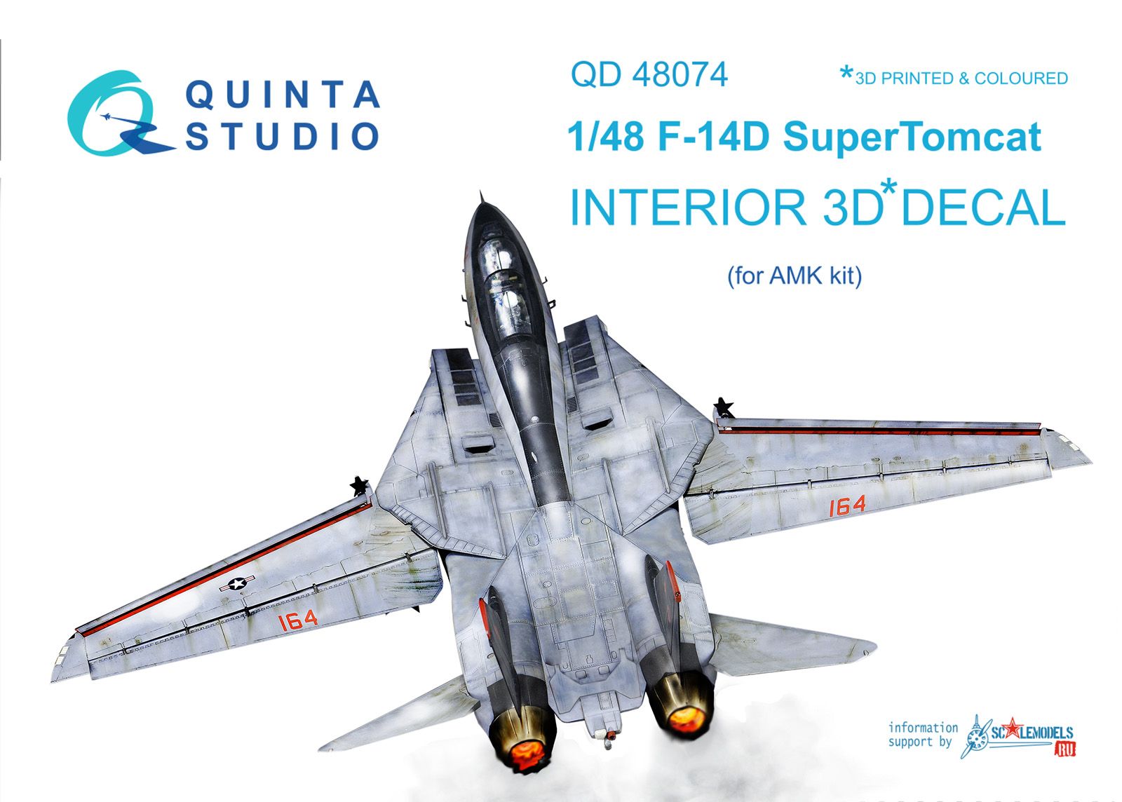 1:48 F-14D 3D-Printed & coloured Interior on decal paper (for AMK kit)