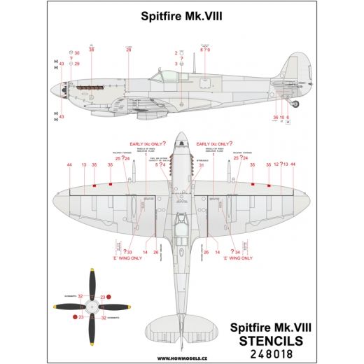 1:48 Spitfire Mk.VIII Stencils