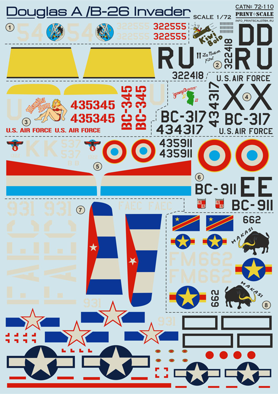 1:72 Douglas A/B-26 Invader (wet decals)