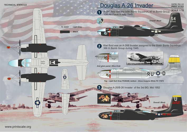 1:72 Douglas A/B-26 Invader (wet decals)